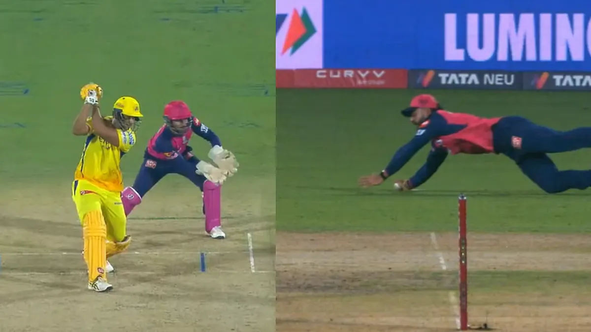 Riyan Parag’s stunning catch steals the show in RR vs CSK IPL 2025 clash!