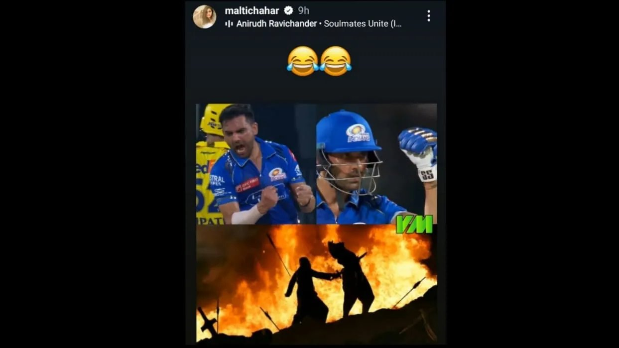 Malti Chahar’s Hilarious Instagram Story Sparks Laughter After CSK vs ...