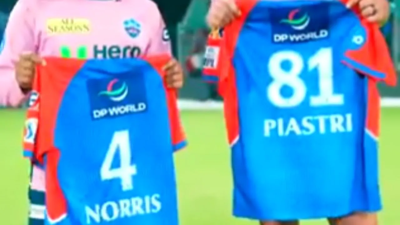 WATCH: Delhi Capitals gift specially-signed jerseys to McLaren F1 stars ...