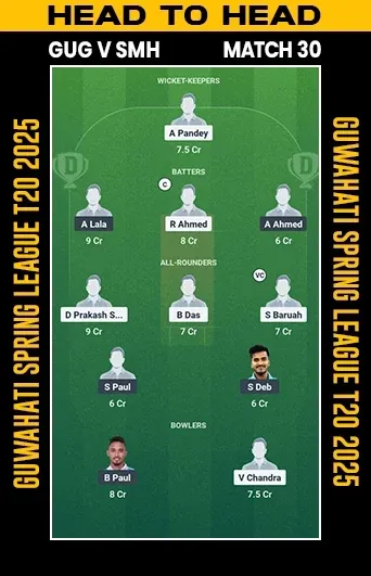 GUG vs SMH Dream11 Prediction Match 30 Fantasy Cricket Tips Guwahati ...