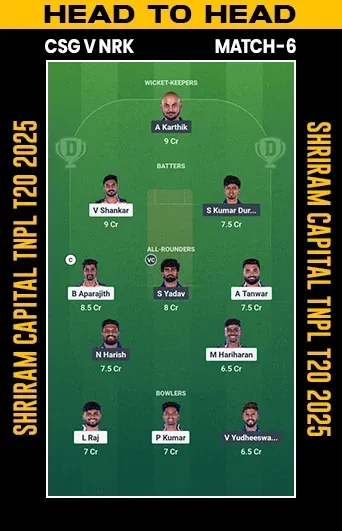 CSG vs NRK Dream11 Prediction Match 6 Fantasy Cricket Tips Shriram ...