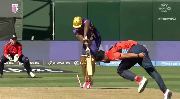 WATCH: Haris Rauf clean bowled Andre Russell in SF vs LAS MLC 2025 clash