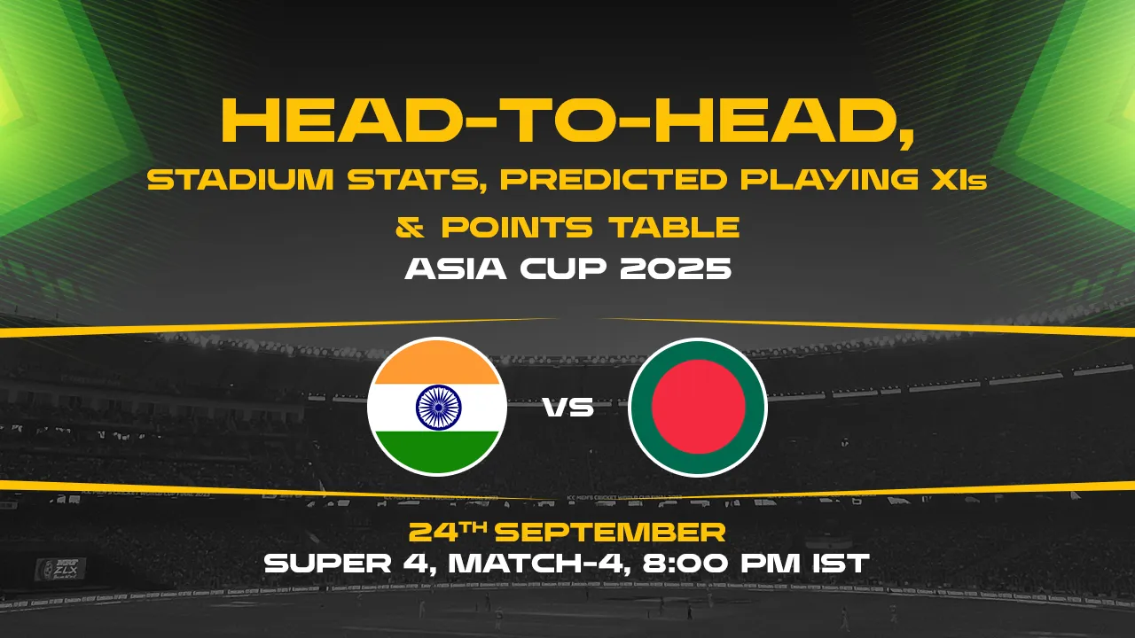 Asia Cup 2025 Super 4, Match 4: IND vs BAN head-to-head, stadium stats, predicted playing XIs ...